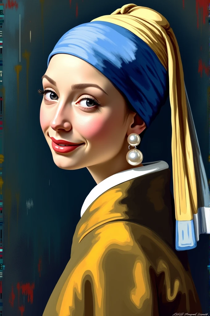 Create the work of the girl with the pearl earring by Johannes Vermeer ...