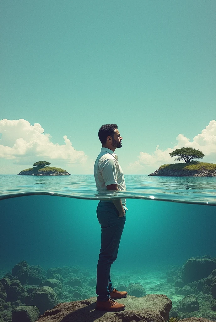 Prepare a super amateur collage based on this poem: insula, sky - SeaArt AI