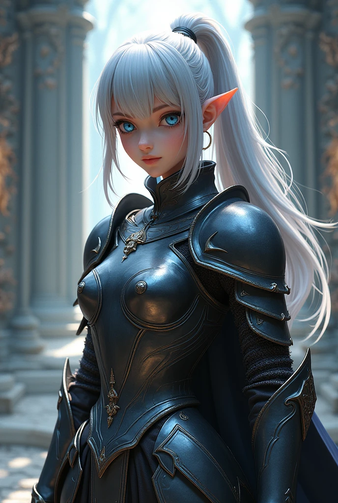 One girl, Elf、Fantasy anime girl with sword and blue eyes, Girl in ...