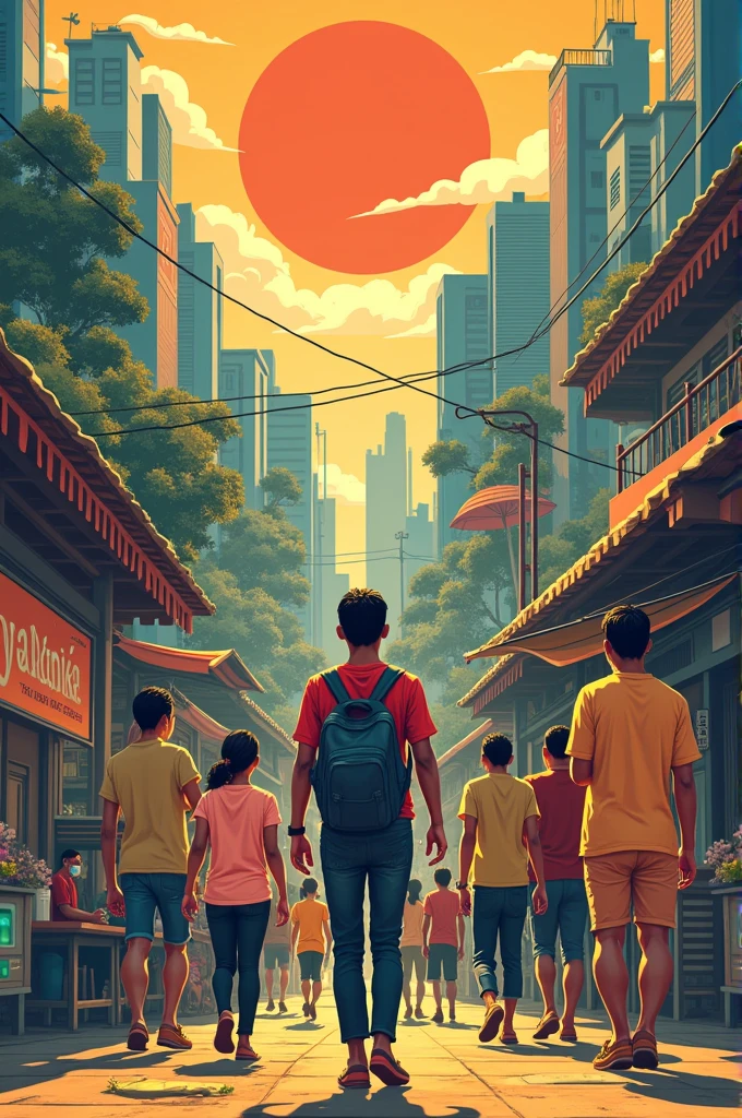 Make me a poster about economics with the connect of societal issue in ...