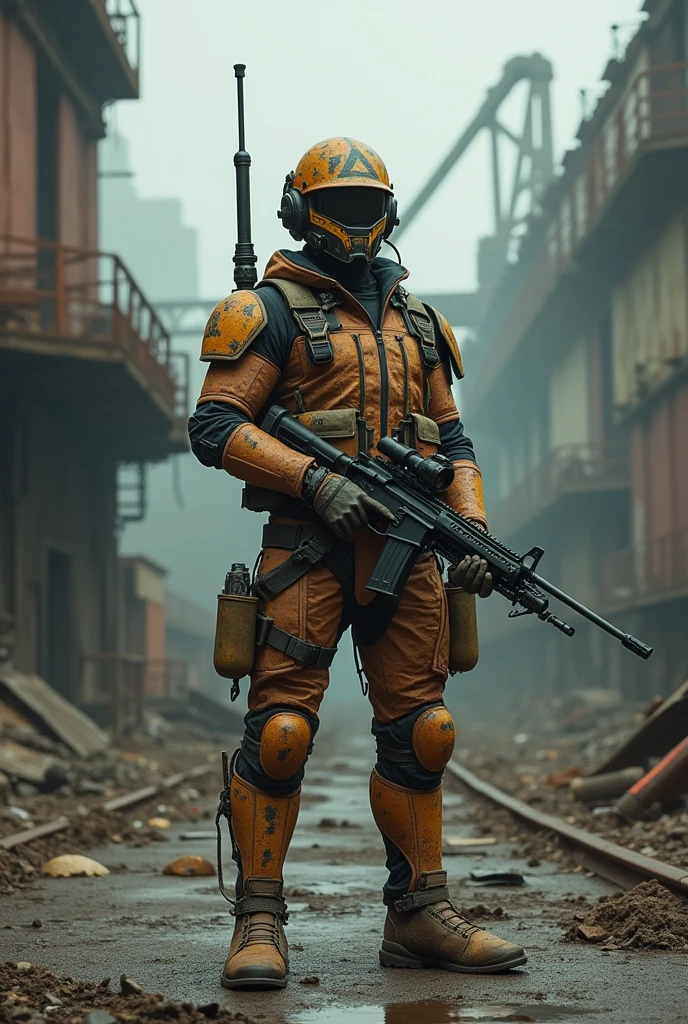 Create a post-apocalyptic scene recreating the pure Sniper game in dry ...