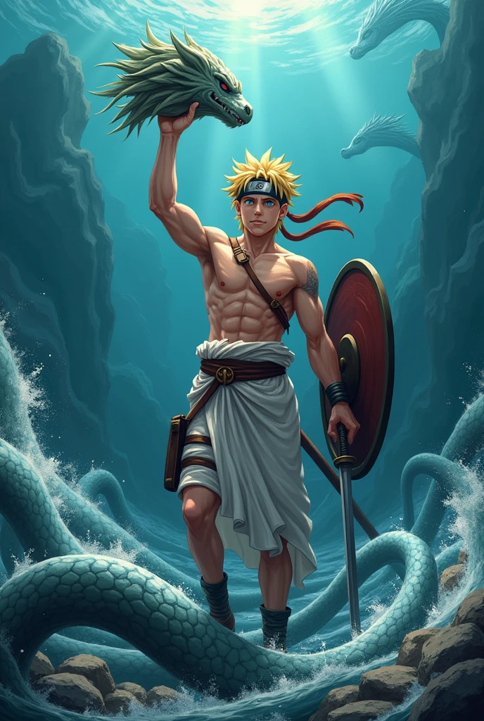 "Create an anime-style illustration depicting Naruto Uzumaki - SeaArt AI