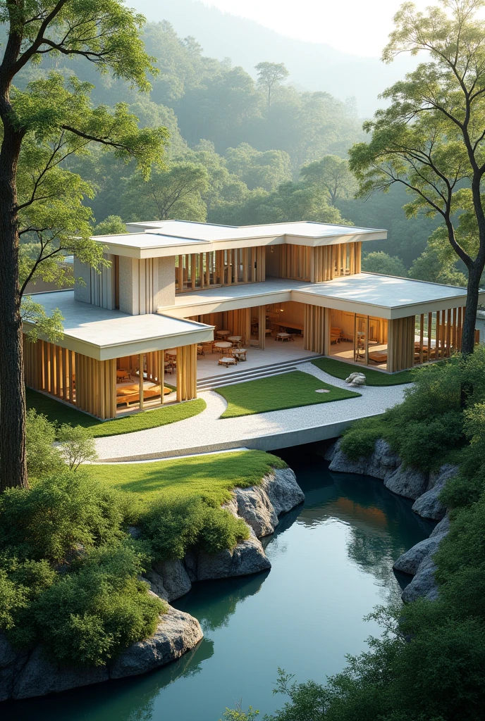Make a hospital in the best possible format , with open concept and ...