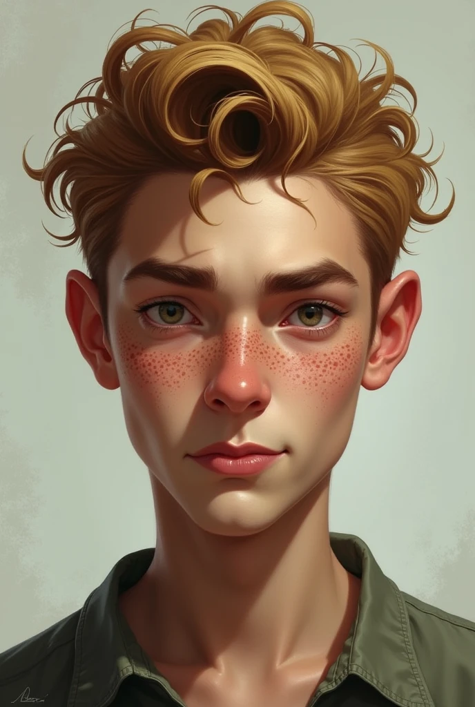 The man had hair the color of tan beer, He wore it very short and stiff ...