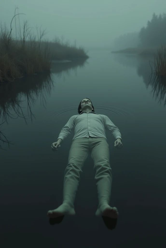 Dead man floating in water - SeaArt AI
