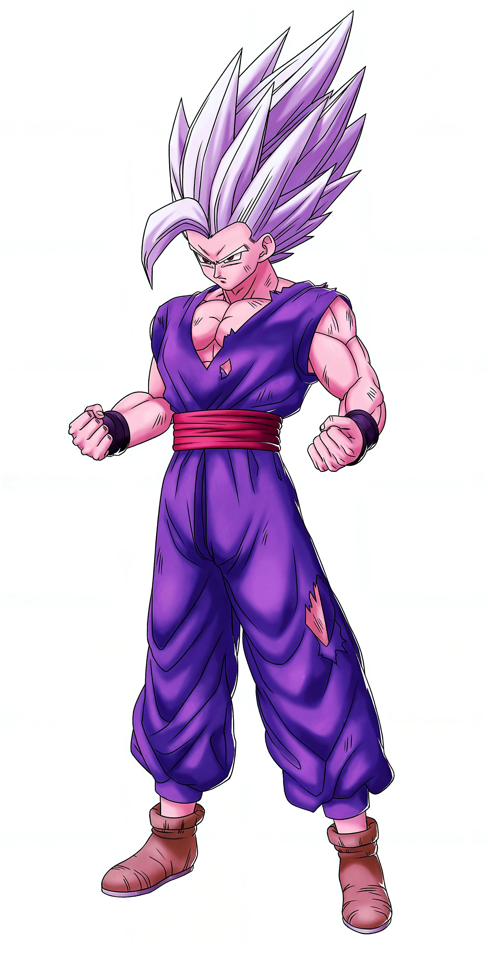 A drawing of a very young gohan with purple hair - SeaArt AI