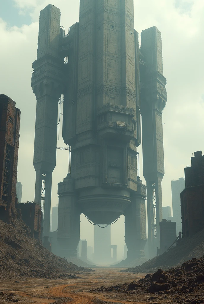 China brutalism megastructures in mortal engines - SeaArt AI