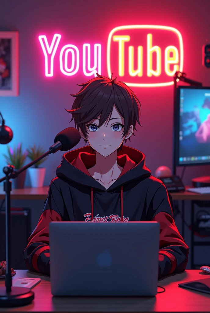 Create a vibrant and extremely engaging anime-style 1 boy with a smart ...