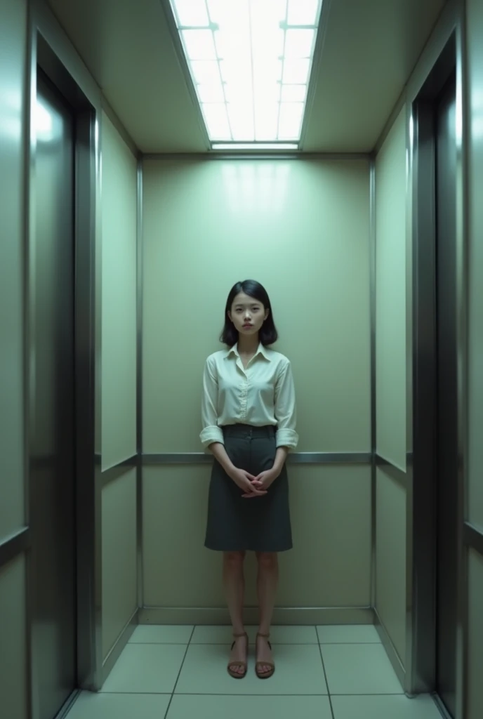 Smaller woman in the elevator - SeaArt AI