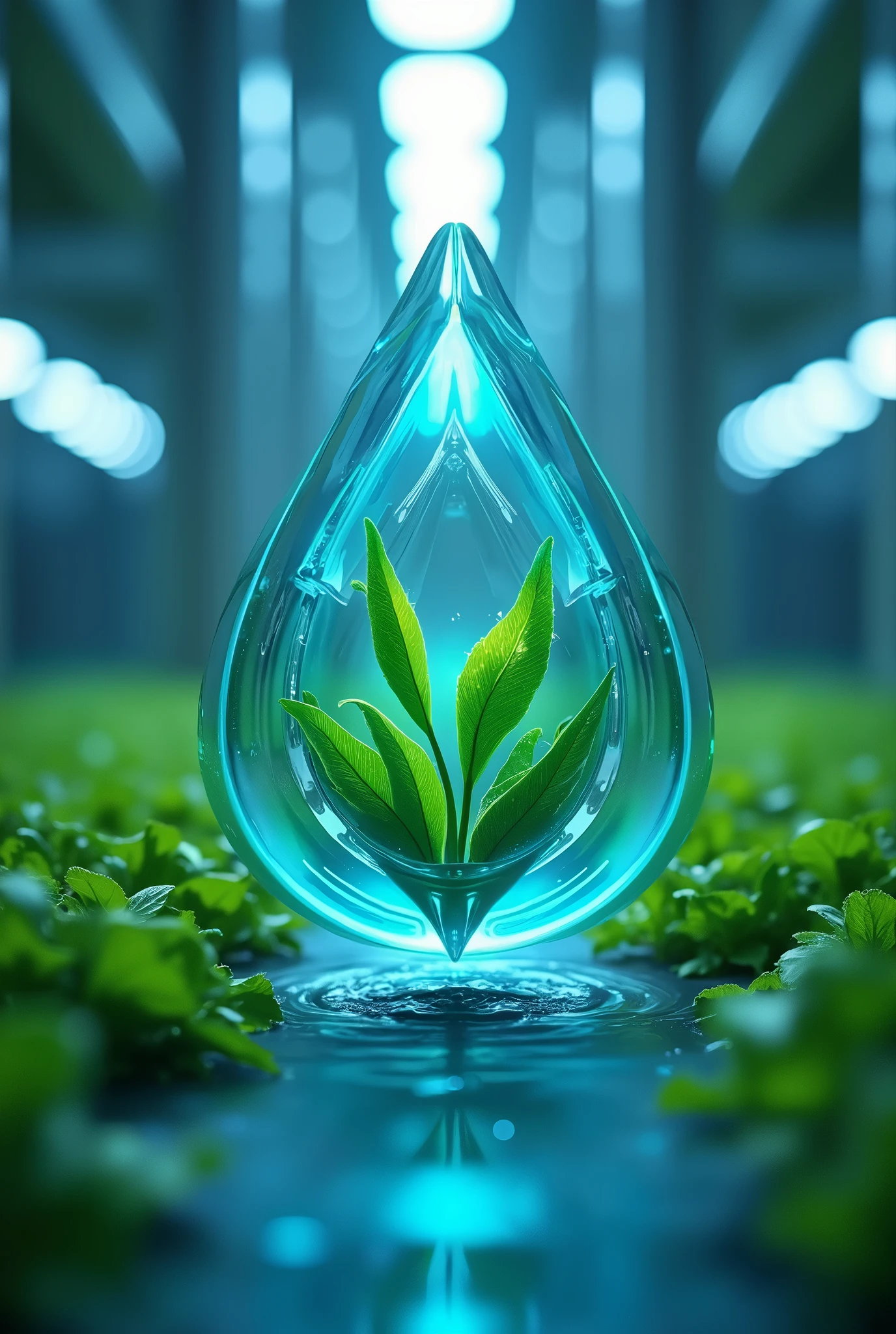 There is a water drop with a plant inside of it - SeaArt AI