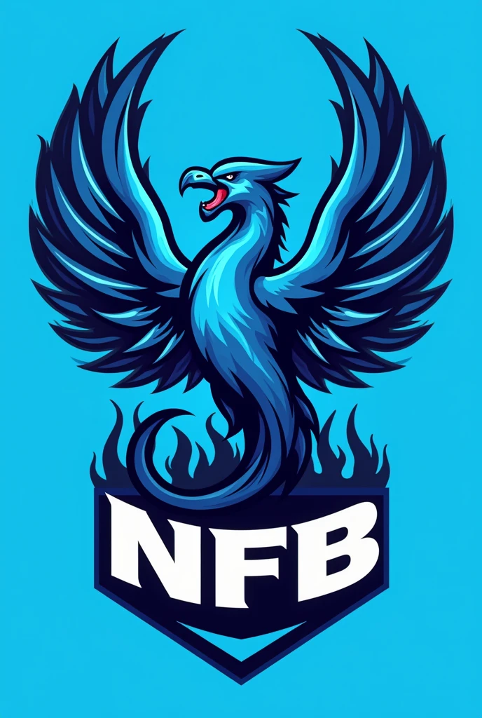 CLUB FOOTBALL LOGO With Color BLUE With Text NFB With phoenix object ...