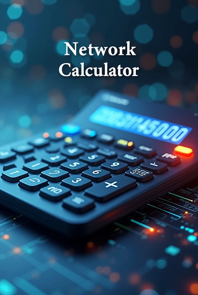 Make a website carousel, with the name Network Calculator and a picture ...