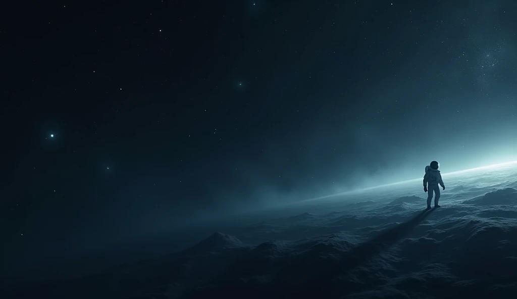 Visualize the vast expanse of space, where silence reigns and stars are ...