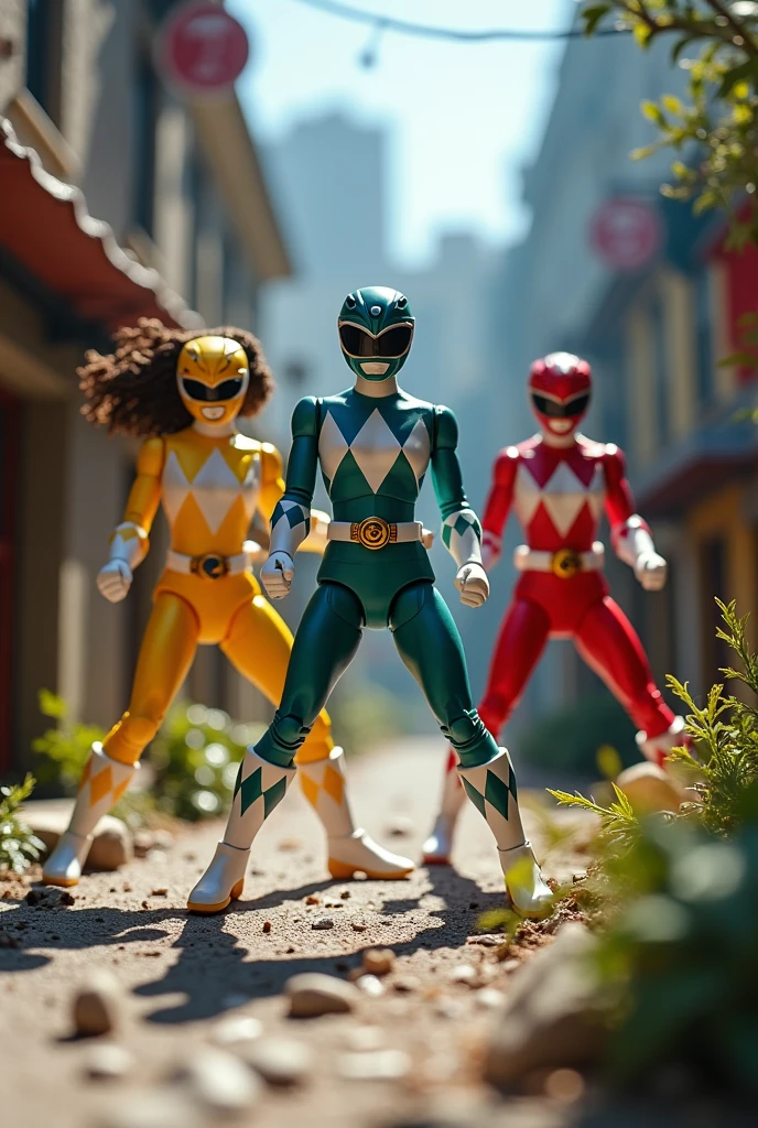 Miniature photography with female power ranger toys as the theme ...