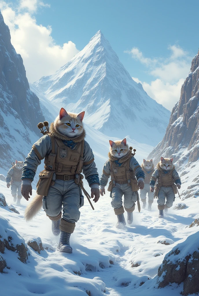 A two-legged kitten cat beastman、A group of kitten beast soldiers ...