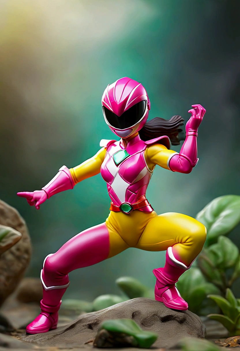 Miniature photography with female power ranger toys as the theme ...