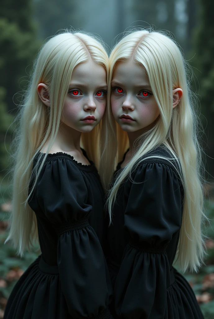 Pair of blond twin vampire children - SeaArt AI