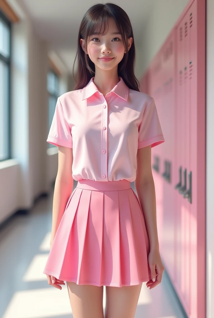 A pink school uniform - SeaArt AI