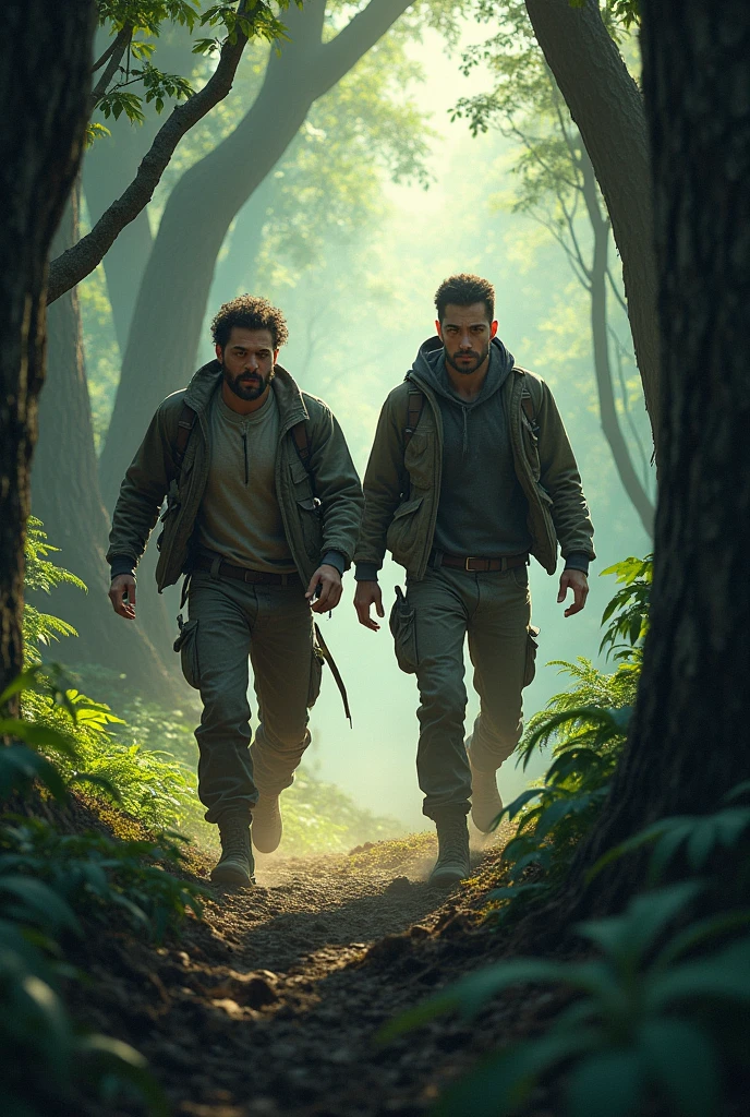 Create an image where Maikol and Henrry (They are two men) They begin ...