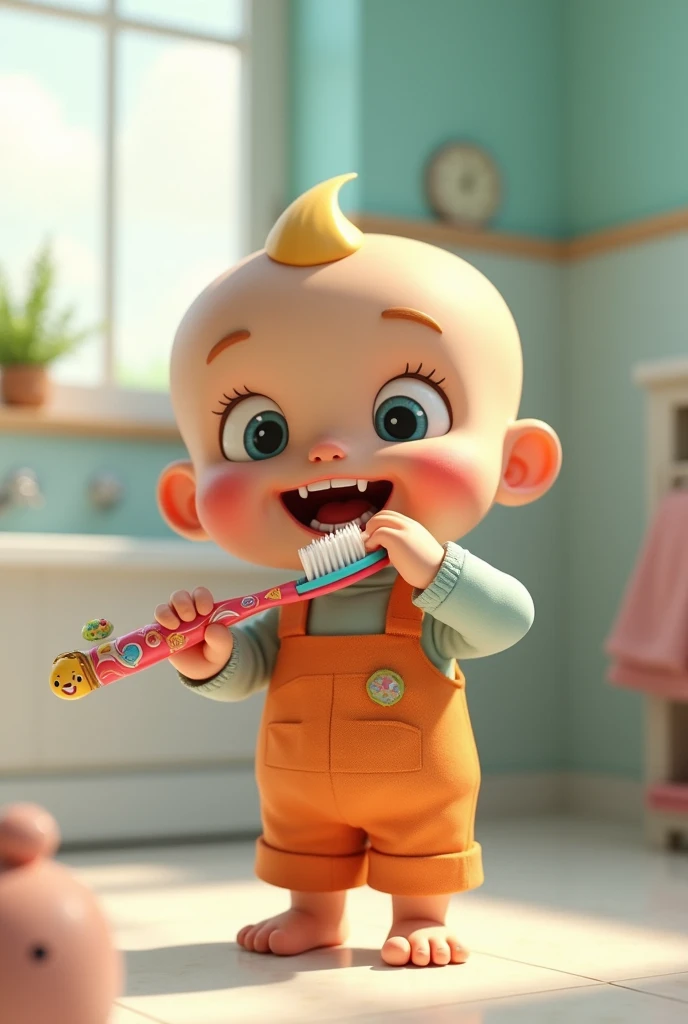 Animated doll brushing his teeth - SeaArt AI