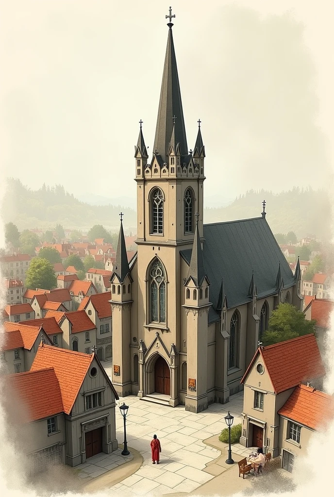 Modern sketch of a parish inspired by the shape and meaning of the ...