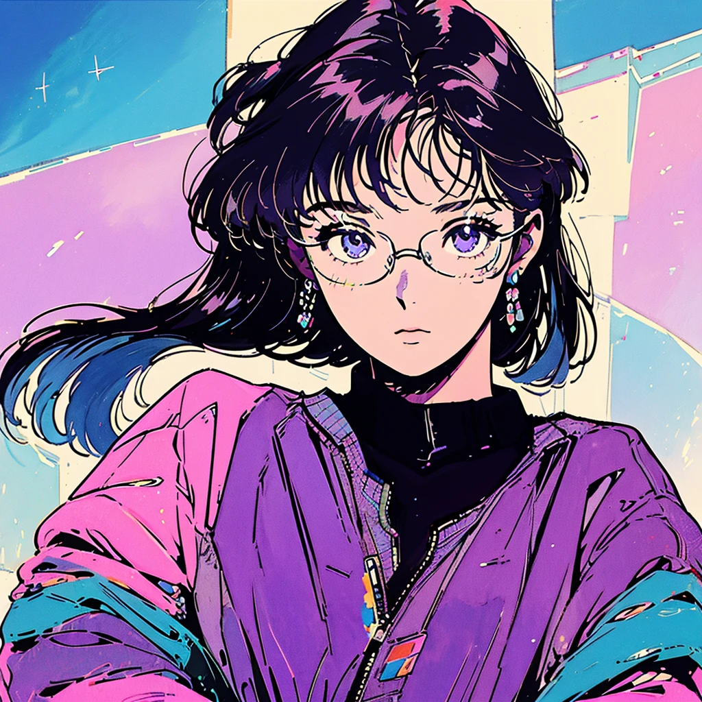 Volumetric Lights Fashionable Girl Wearing Glasses Citypop Seaart Ai