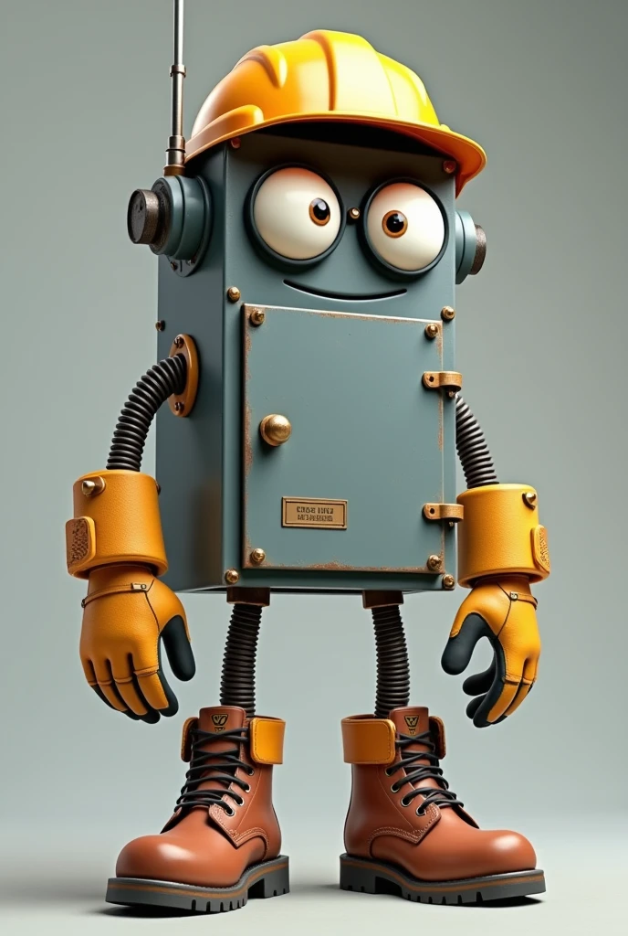 A work safety character, with boots and hat and gloves, epi, in the ...