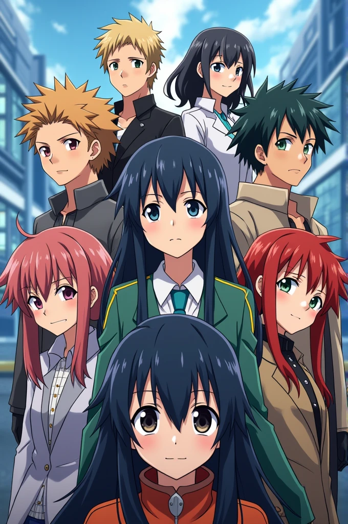 Anime version 7 people - SeaArt AI
