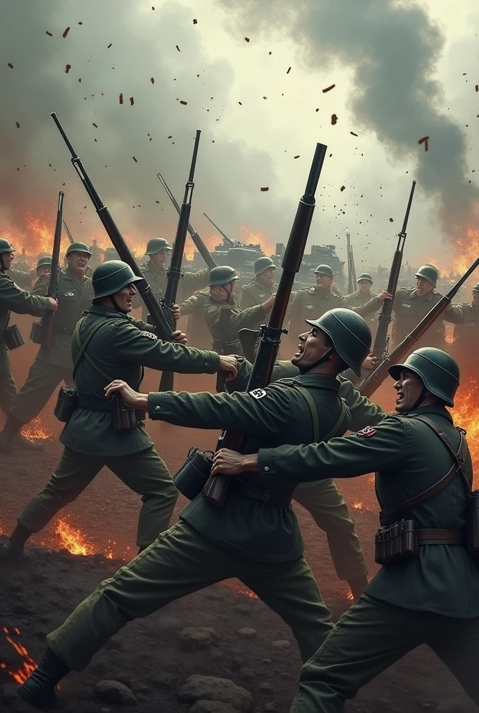 Battle of World War II Nazis vs Soviets, struggle, fierce confrontation ...