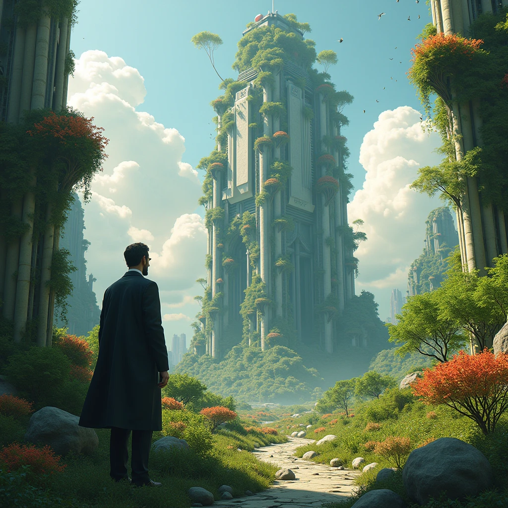 Create a visually stunning and conceptually rich image that explores ...