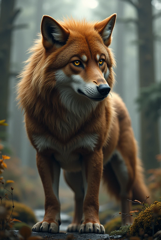 Furry, anthromorphic, brown wolf, male, epic hairstyle, emo, cute ...