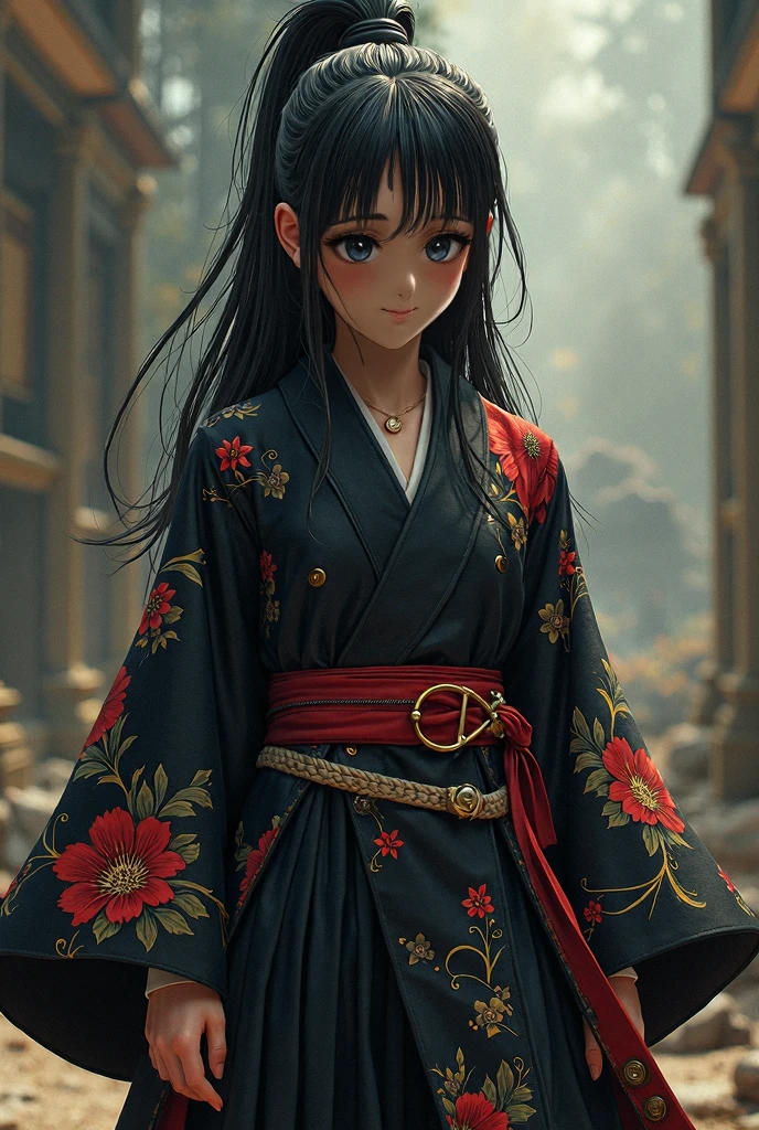 Nico Robin's appearance in the Demon Slayer world:Hair: long - SeaArt AI