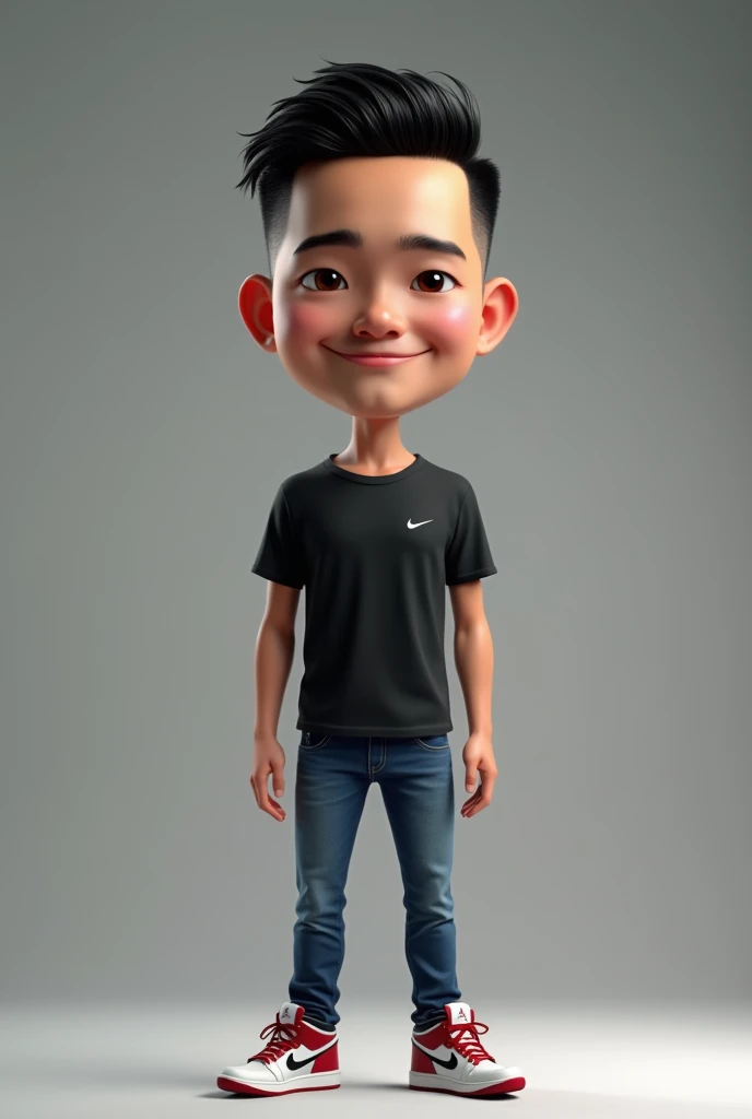 Realistic 4D caricature photo, big head, an adult man with an ...