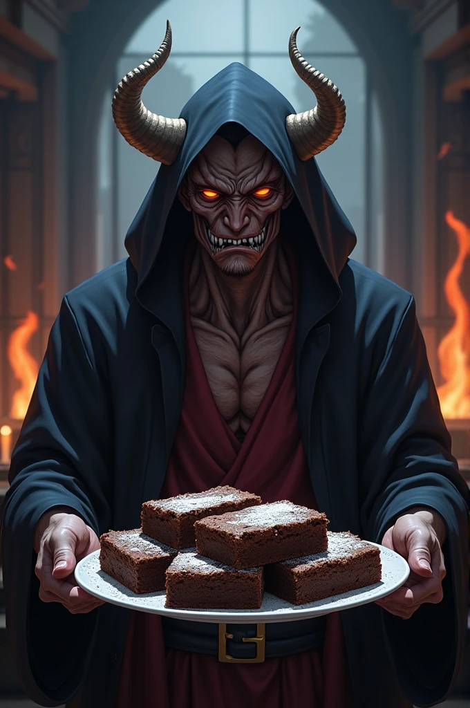 Jogo in jujutsu kaisen holding a brownies - SeaArt AI