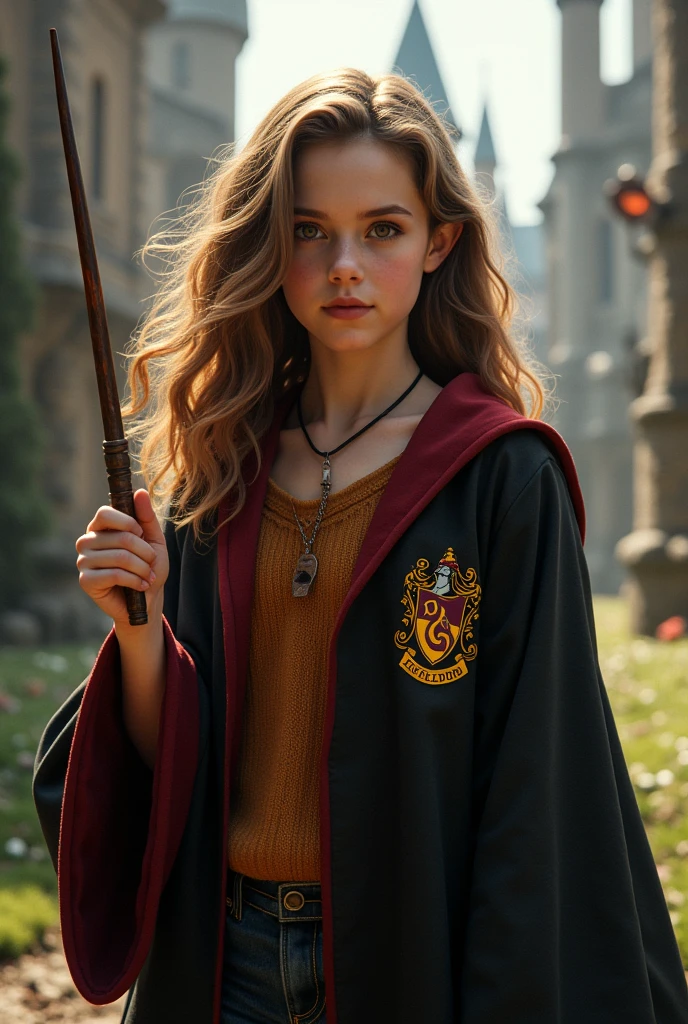 A Griffindor girl with light brown hair - SeaArt AI