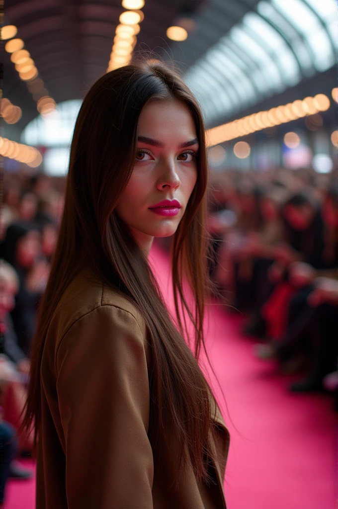 HDR photo On a catwalk during a busy fashion show. Looking into the ...