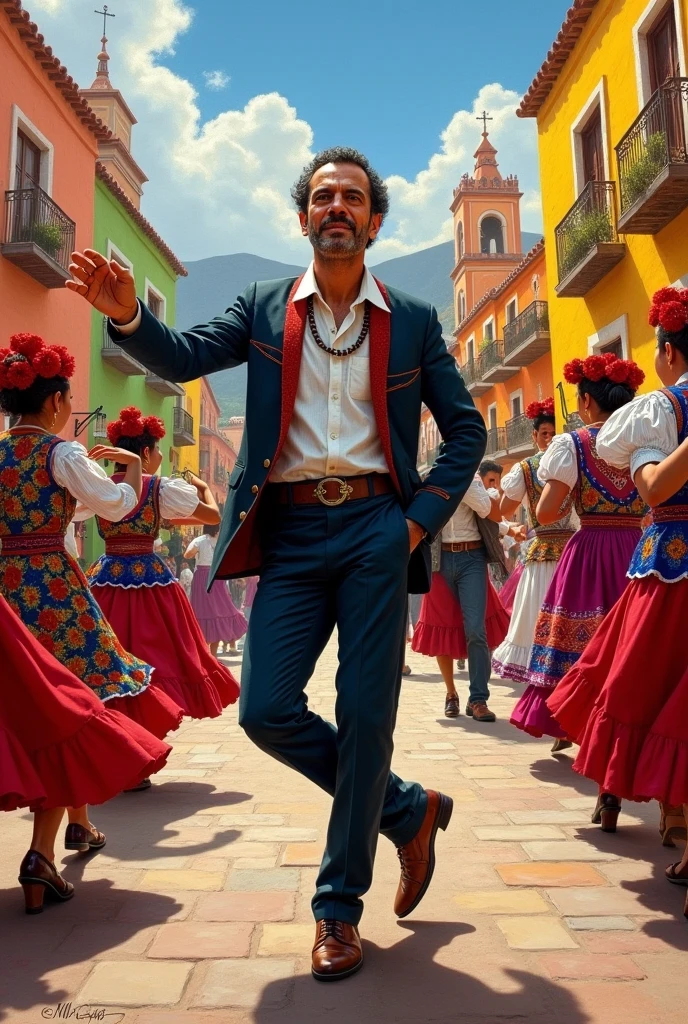 Cesar Vallejo dancing contradance (Peruvian dance) with their ...