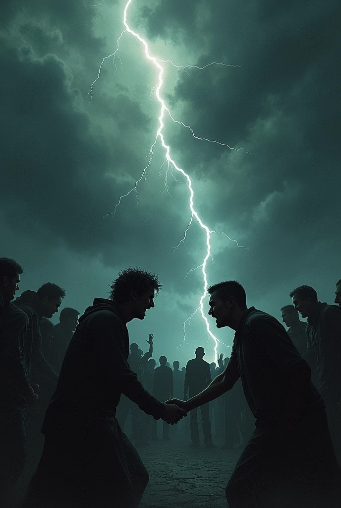 A representation of people arguing, fighting or doing bad things ...