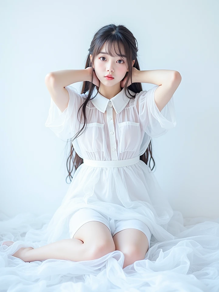 ((Photorealistic)), Masterpiece, Transparent Tulle, nakid, Nipples are ...