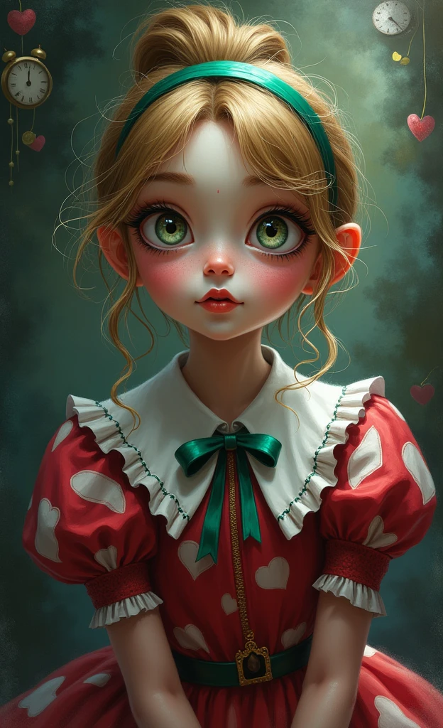 Draw a full-body portrait of the Queen of Hearts in Alice in Wonderland ...