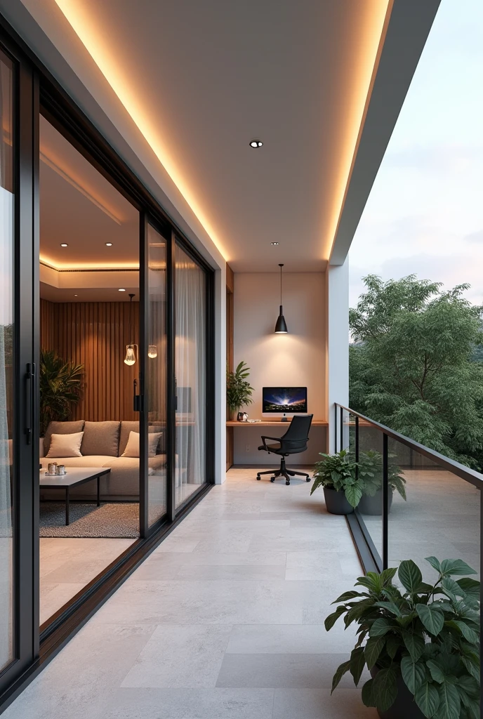 Professional 3D architectural rendering design of a residential BALCONY ...
