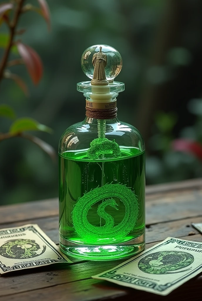 Green liquid in Perfume bottle ,robe, hydra venom label, Serpent label ...