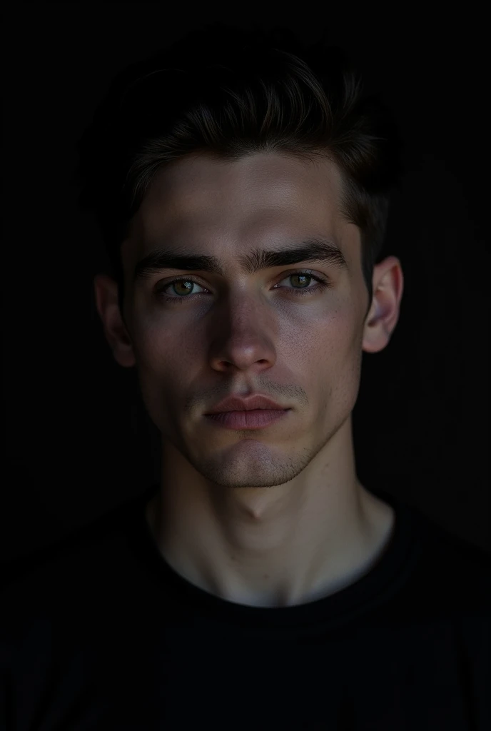 Create a face image of a young man with a black background - SeaArt AI