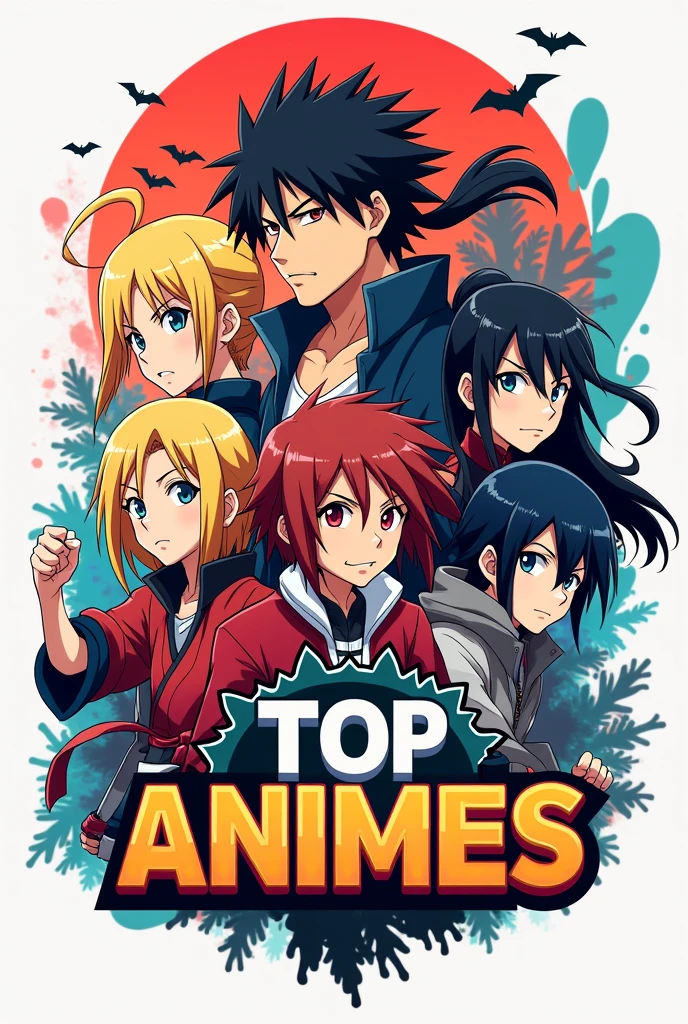 Create a logo, put the words Top Animes, add anime characters - SeaArt AI