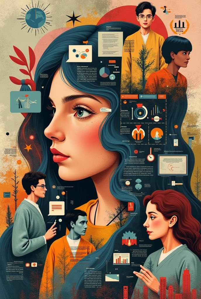 Collage of things related to social sciences - SeaArt AI