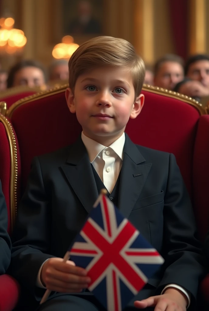 A British prince, real person, a boy, tween, , short hair, wearing a ...