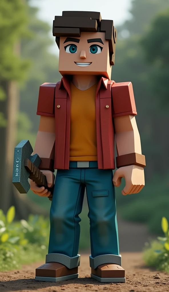 High resolution, masterpiece, high quality, Alex from Minecraft game in ...