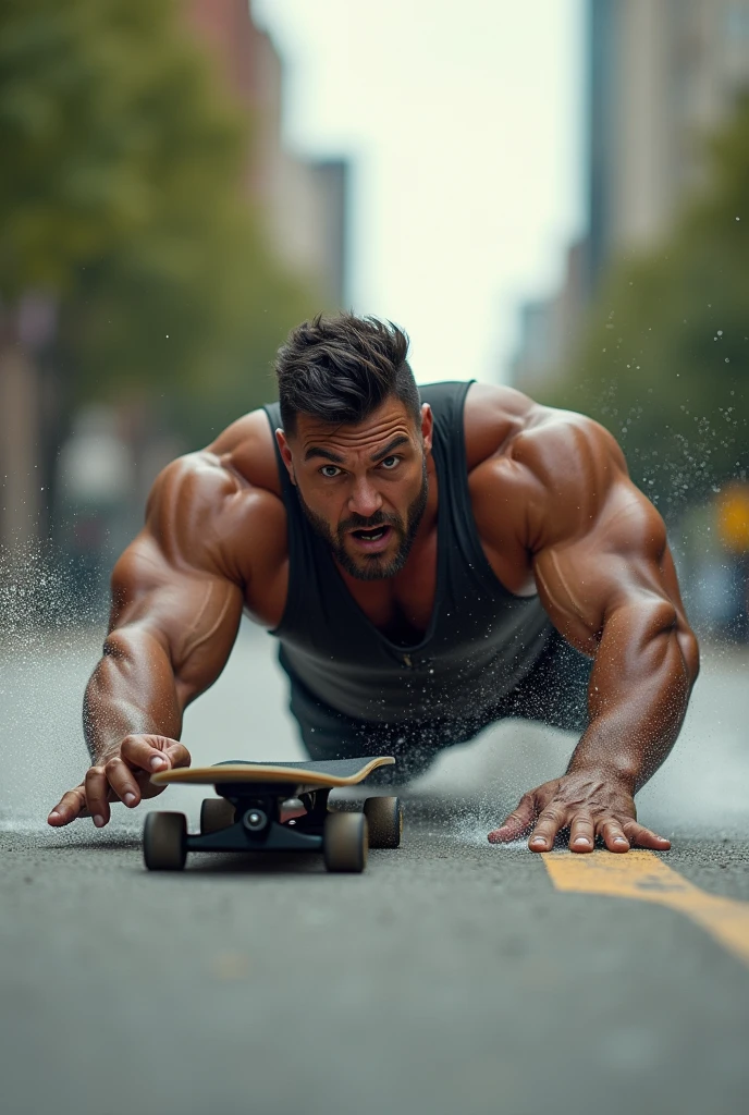 Strong man, falling face down on the ground after falling off my ...