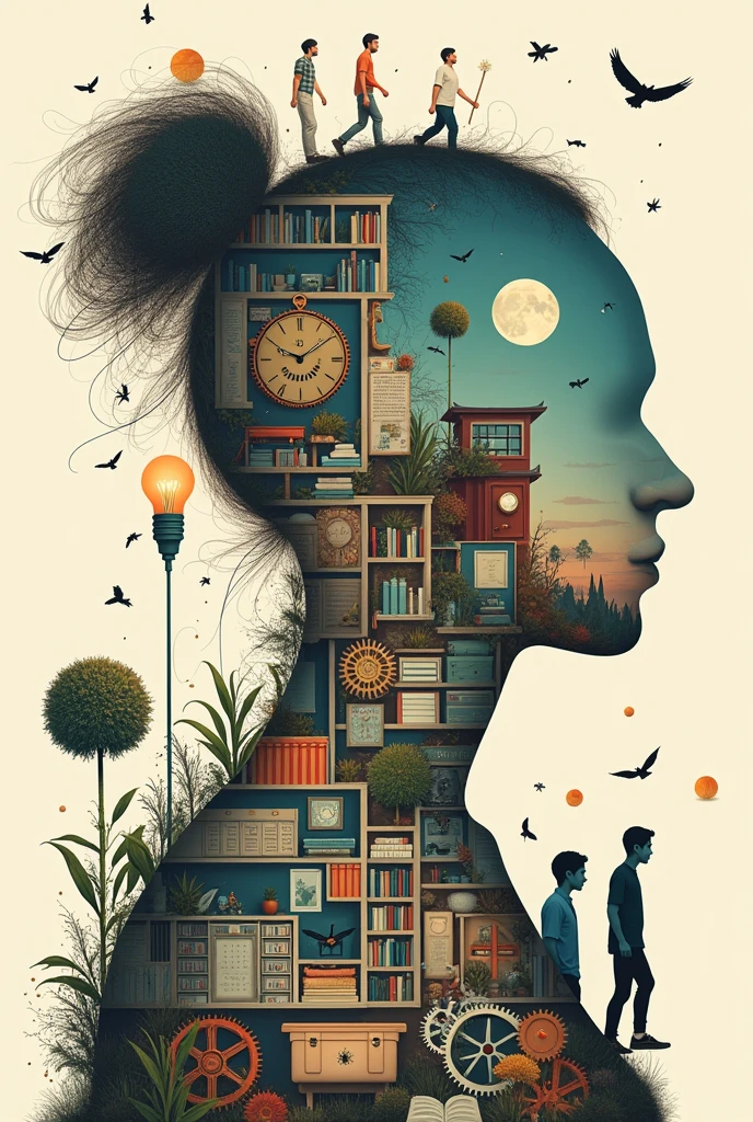 A photocollage with the main ideas of the book *Atomic Habits - SeaArt AI