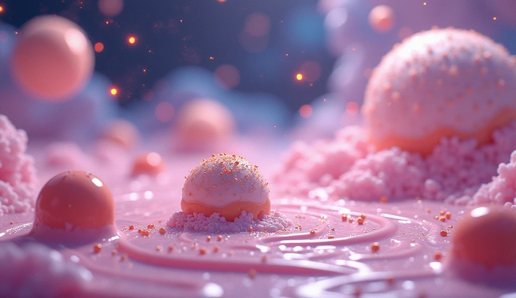Otherworldly dreamscape, edible galaxy, delicate ingredients as ...